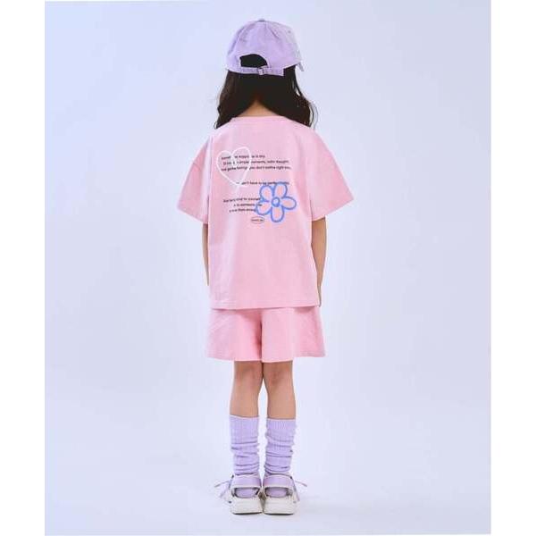 『セール実施中』ZOZO問い合わせ番号:107543254ショップ:petit main，プティマインブランド:minimal，ミニマル商品名:【綿100】スプレーバックプリント半袖Tシャツセットアップカテゴリ:トップス>アンサンブル...