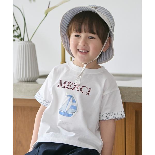 ZOZO問い合わせ番号:107543265ショップ:petit main，プティマインブランド:petit main，プティマイン商品名:【リンク】15th MERCI袖折り返し半袖Tシャツカテゴリ:トップス>Tシャツ/カットソーブラ...