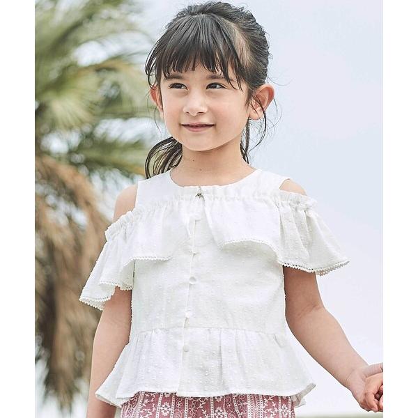 ZOZO問い合わせ番号:107543433ショップ:BEBE ONLINE STORE，ベベ オンラインストアブランド:BeBe，ベベ商品名:2wayオフショルフリルカラーノースリーブペプラムブラウス(100~160cm)カテゴリ:トップス...