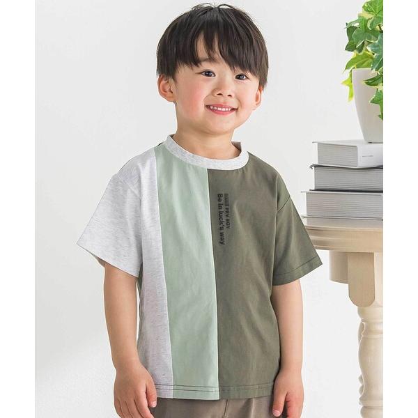 ZOZO問い合わせ番号:107543457ショップ:BEBE ONLINE STORE，ベベ オンラインストアブランド:BeBe Petits Pois Vert，ベベプチポワヴェール商品名:【店舗限定】配色切り替え天竺Tシャツ(95~16...