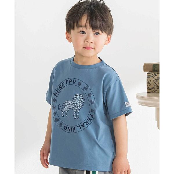 『セール実施中』ZOZO問い合わせ番号:107543470ショップ:BEBE ONLINE STORE，ベベ オンラインストアブランド:BeBe Petits Pois Vert，ベベプチポワヴェール商品名:サークルロゴライオンプリントTシ...