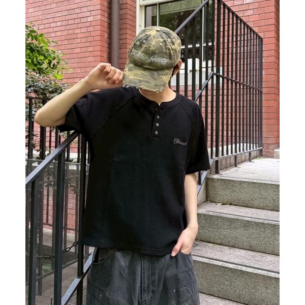 ZOZO問い合わせ番号:107543746ショップ:kutir，クティールブランド:kutir，クティール商品名:HENLEY NECK ASSORTED RAGLAN SHORT SLEEVE THERMAL/ヘンリーネックアソートラグラ...