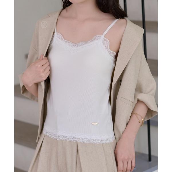 ZOZO問い合わせ番号:107543749ショップ:apres jour，アプレジュールブランド:apres jour clair，アプレジュールクレア商品名:【apres jour clair】カップ付きレースデザインキャミ/ブラトップカ...