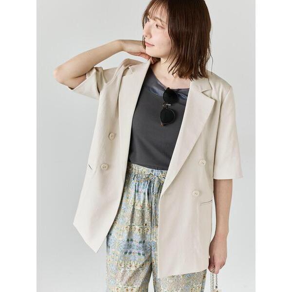 『タイムセール実施中』ZOZO問い合わせ番号:107543794ショップ:Te chichi，テチチブランド:Te chichi，テチチ商品名:リネンMIXハーフスリーブジャケットカテゴリ:ジャケット/アウター>ノーカラージャケットブ...