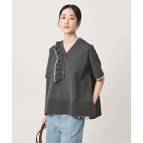 ZOZO問い合わせ番号:107579779ショップ:UNITED ARROWS，ユナイテッドアローズブランド:UNITED ARROWS，ユナイテッドアローズ商品名:ミニマル フリル ショートスリーブ ニットカテゴリ:トップス>ニット...