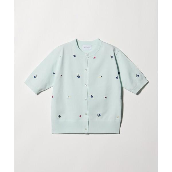 ZOZO問い合わせ番号:107579793ショップ:UNITED ARROWS，ユナイテッドアローズブランド:UNITED ARROWS，ユナイテッドアローズ商品名:フラワー エンブロイダリー ショートスリーブ カーディガン ‐ウォッシャブ...