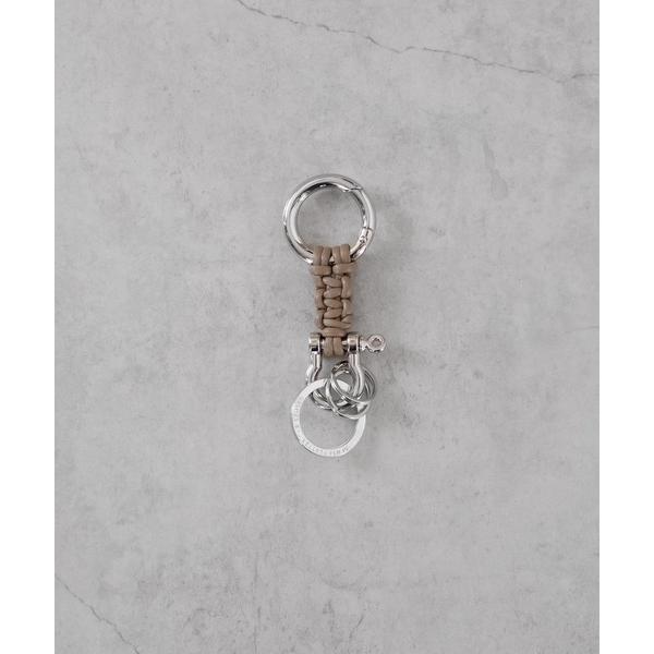 ZOZO問い合わせ番号:107597697ショップ:composite，コンポジットブランド:SENTI，センティ商品名:BRAIDING LEATHER Ｗ RING KEYCHAIN / ブレーディング レザー ダブルリング キーチェー...