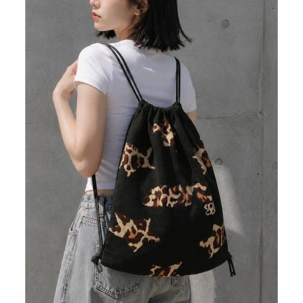 ZOZO問い合わせ番号:107616035ショップ:Salong hameu，サロン ハミューブランド:Salong hameu，サロン ハミュー商品名:星柄ニットナップサック レディース 韓国ストリート ドット カモフラ レオパード 巾着...