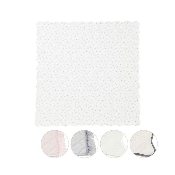 ZOZO問い合わせ番号:107651506ショップ:Francfranc，フランフランブランド:Francfranc，フランフラン商品名:ひんやりキルトラグ スカラップ スモールフラワー L 1850×1850 ライトブルー 冷感 カーペッ...