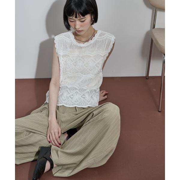 ZOZO問い合わせ番号:107724162ショップ:Auntie Rosa，アンティローザブランド:THE YOn，ザヨン商品名:トーションレース刺繍ノースリブラウスカテゴリ:トップス>その他トップスブランド品番:TY00000541...