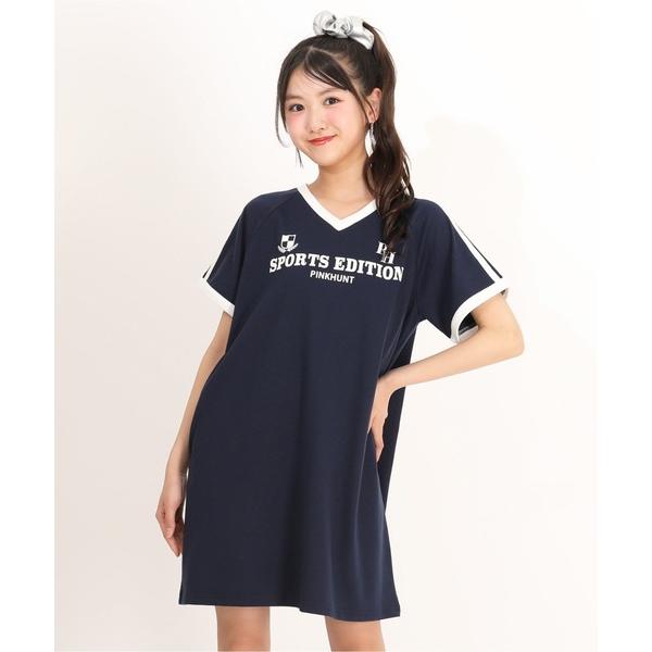 ZOZO問い合わせ番号:107724192ショップ:BABYDOLL，ベビードールブランド:PINKHUNT，ピンクハント商品名:PINKHUNT ユニフォームTシャツワンピース 1822Kカテゴリ:ワンピース/ドレス>ワンピースブラ...