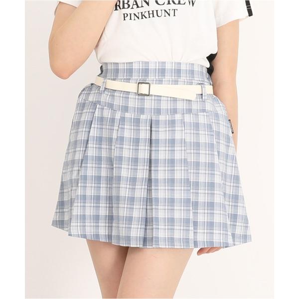 ZOZO問い合わせ番号:107724205ショップ:BABYDOLL，ベビードールブランド:PINKHUNT，ピンクハント商品名:PINKHUNT ベルト付きプリーツスカート 1821Kカテゴリ:スカート>デニムスカートブランド品番:...
