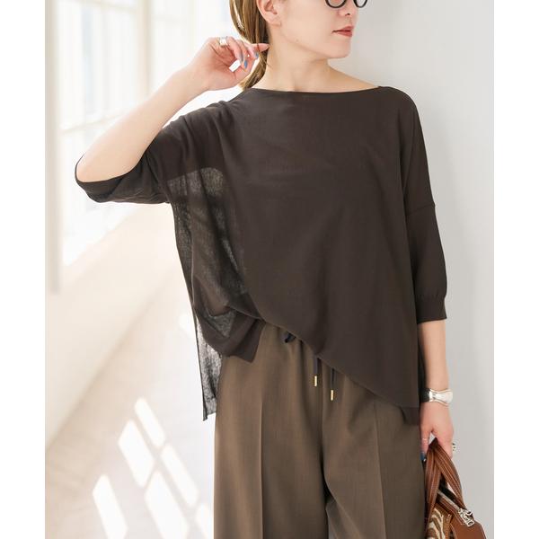 ZOZO問い合わせ番号:107727528ショップ:Spick &amp; Span，スピック アンド スパンブランド:Spick &amp; Span，スピックアンドスパン商品名:《追加》ICE FINE 5分袖ボートネックニットカテゴリ...