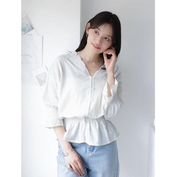 ZOZO問い合わせ番号:107727591ショップ:fifth，フィフスブランド:fifth，フィフス商品名:コットンレーススカラップブラウスカテゴリ:トップス>シャツ/ブラウスブランド品番:ES26S0345素材:【本体】綿100%...