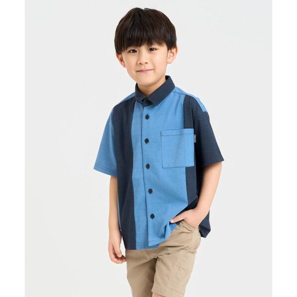 『タイムセール実施中』ZOZO問い合わせ番号:107727910ショップ:COMME CA ISM，コムサイズムブランド:COMME CA ISM，コムサイズム商品名:デニムライクジャージー 切替半袖シャツカテゴリ:トップス>シャツ/...