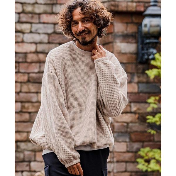 ZOZO問い合わせ番号:107766034ショップ:CAMBIO，カンビオブランド:CAMBIO，カンビオ商品名:mlt5710-Brushed Waffle Rib Long Sleeve Tee ワッフルカットソー(A71426cmb)...