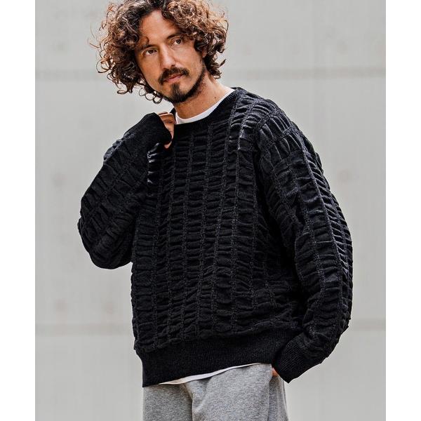 ZOZO問い合わせ番号:107766039ショップ:CAMBIO，カンビオブランド:CAMBIO，カンビオ商品名:mn3256-Flexiguard Chenille Knit Curved Neck Pullover クルーネックプルオー...