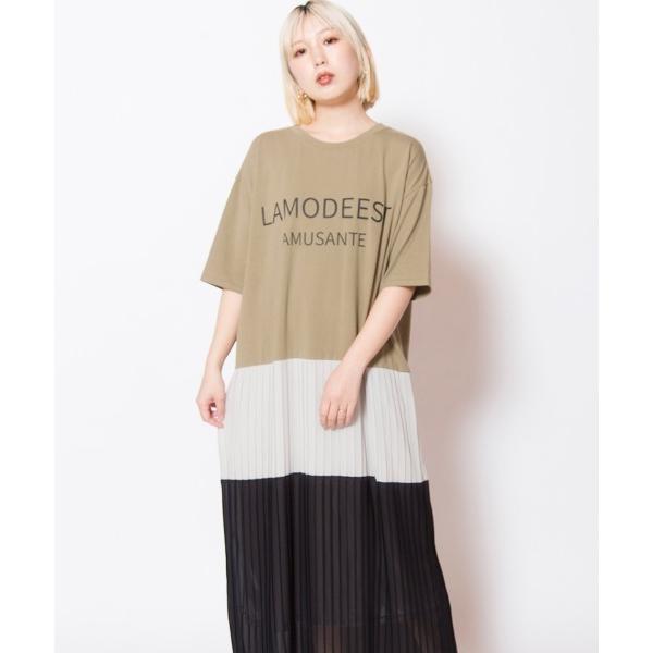 ZOZO問い合わせ番号:107766965ショップ:OSMOSIS，オズモーシスブランド:OSMOSIS，オズモーシス商品名:ロゴプリントプリーツ切替ワンピースカテゴリ:ワンピース/ドレス>ワンピースブランド品番:501006-561...