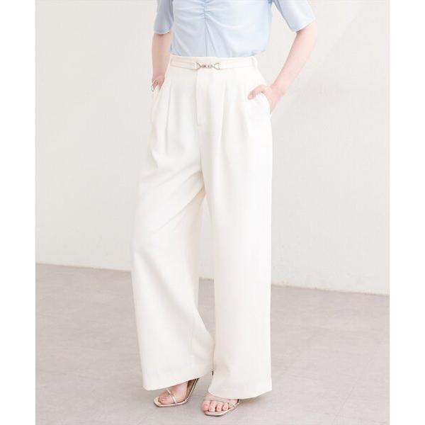 ZOZO問い合わせ番号:107767600ショップ:natural couture，ナチュラルクチュールブランド:natural couture，ナチュラルクチュール商品名:【sherbet line】接触冷感ベルト付きタック入りパンツカテ...
