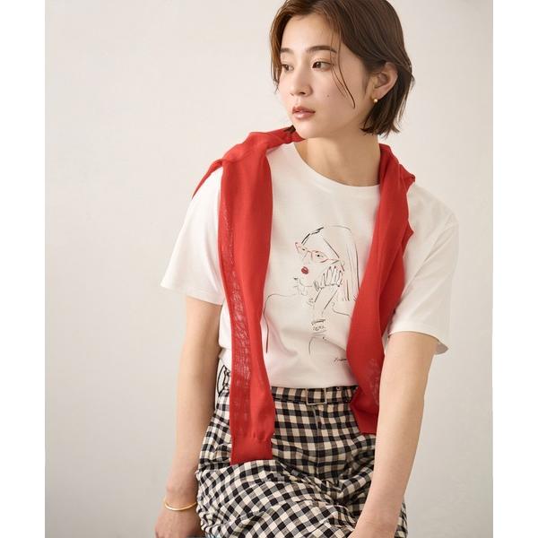 ZOZO問い合わせ番号:107767826ショップ:ROPE'，ロぺブランド:ROPE'，ロペ商品名:【YUKO SAEKI for ROPE’・コラボレーション】プリントTシャツ/イージーケアカテゴリ:トップス>Tシャツ/カットソー...
