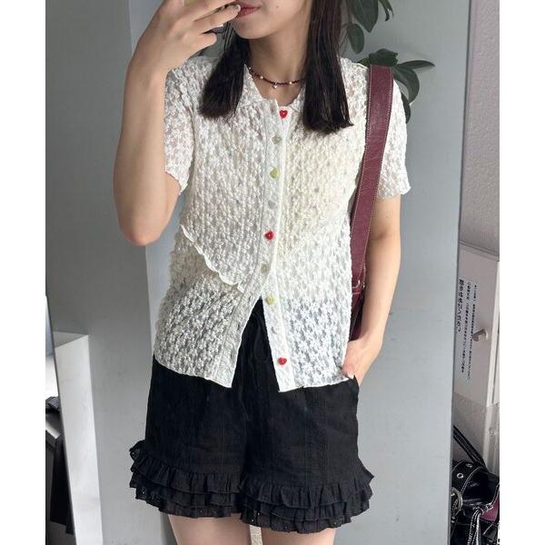 ZOZO問い合わせ番号:107767832ショップ:CIAOPANIC，チャオパニックブランド:CIAOPANIC，チャオパニック商品名:ハートボタンレース切替ポロシャツカテゴリ:トップス>シャツ/ブラウスブランド品番:CPZ1061...