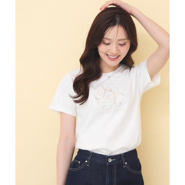 ZOZO問い合わせ番号:107803324ショップ:index，インデックスブランド:index，インデックス商品名:【接触冷感】ビッグロゴ刺繍ビジュー付きTシャツ《洗濯機OK／UVケア》カテゴリ:トップス>Tシャツ/カットソーブラン...