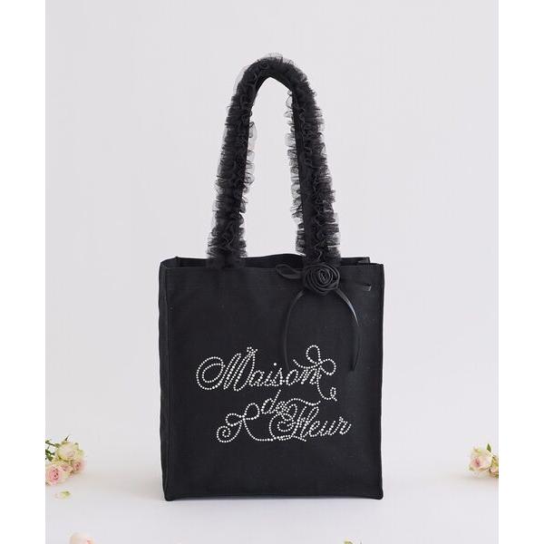 ZOZO問い合わせ番号:107803882ショップ:Maison de FLEUR，メゾン ド フルールブランド:Maison de FLEUR，メゾンドフルール商品名:チュールハンドルローズスクエアトートバッグカテゴリ:バッグ>トー...