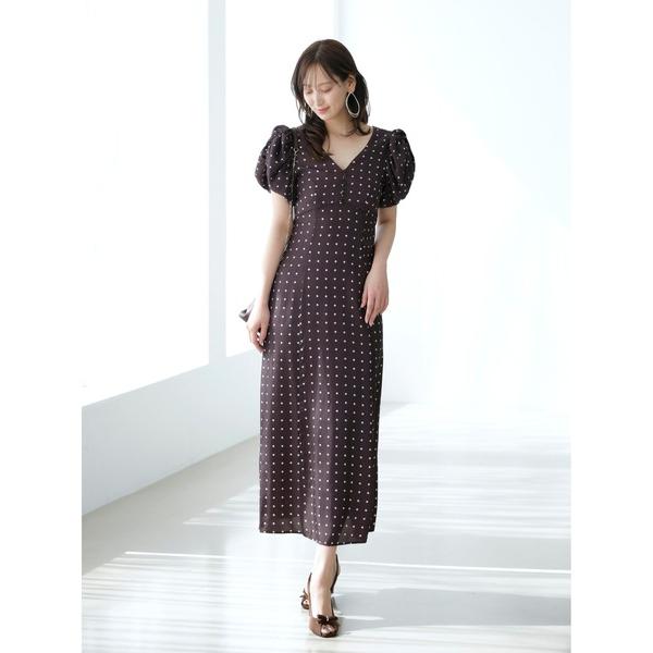 ZOZO問い合わせ番号:107840863ショップ:SNIDEL，スナイデルブランド:SNIDEL，スナイデル商品名:Sustainableギャザーパフスリーブドットワンピースカテゴリ:ワンピース/ドレス>ワンピースブランド品番:SW...