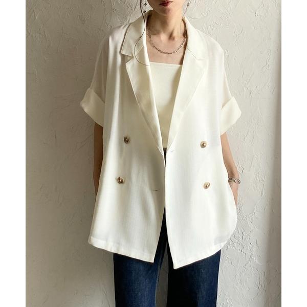 『タイムセール実施中』ZOZO問い合わせ番号:107877204ショップ:wears，ウェアーズブランド:She's Closet，シーズクローゼット商品名:リネンライク オーバーサイズ 半袖 ダブル テーラードジャケットカテゴリ:ジャケッ...