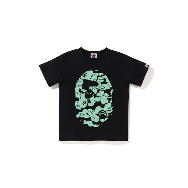 ZOZO問い合わせ番号:107878370ショップ:A BATHING APE，ア ベイシング エイプブランド:A BATHING APE，アベイシングエイプ商品名:GLOW IN THE DARK CAMO BIG APE HEAD TE...