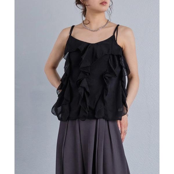 ZOZO問い合わせ番号:107879578ショップ:me Jane，ミージェーンブランド:murea，ミュレア，meJane，ミージェーン商品名:シアーフリルVネックキャミソールブラウスカテゴリ:トップス>シャツ/ブラウスブランド品番...