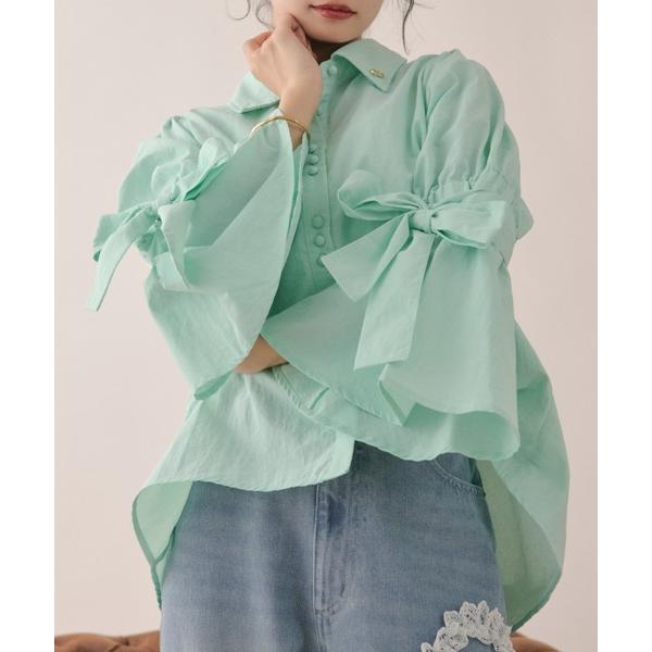 ZOZO問い合わせ番号:107916115ショップ:mideal，マイディールブランド:loin nuit，ロワンニュイ商品名:ribbon sleeve blouse / リボンスリーブブラウスカテゴリ:トップス>シャツ/ブラウスブ...