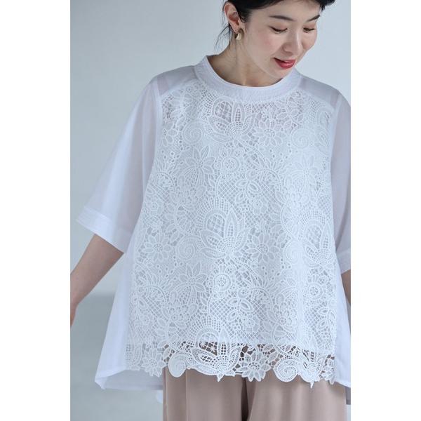 ZOZO問い合わせ番号:107917600ショップ:FRENCH PAVE，フレンチパヴェブランド:CAWAII，カワイイ商品名:華やぎレースのフレアラインプルオーバートップスカテゴリ:トップス>Tシャツ/カットソーブランド品番:fs...