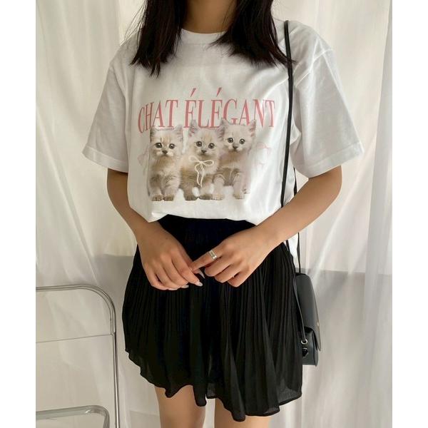 『タイムセール実施中』ZOZO問い合わせ番号:107917608ショップ:merrylatte，メリーラテブランド:etta，エタ商品名:CATピンクリボン半袖Tシャツカテゴリ:トップス>Tシャツ/カットソーブランド品番:e95素材:...