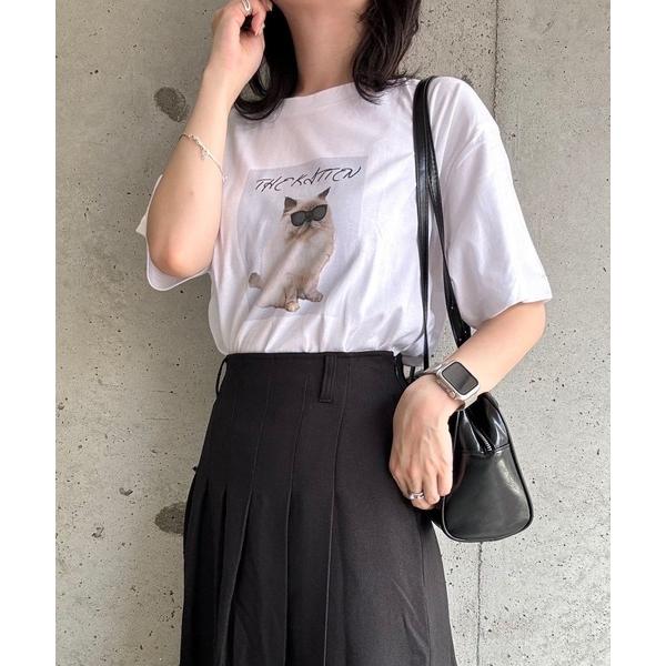 『タイムセール実施中』ZOZO問い合わせ番号:107917611ショップ:merrylatte，メリーラテブランド:etta，エタ商品名:グラフィックCATプリント半袖Tシャツカテゴリ:トップス>Tシャツ/カットソーブランド品番:e9...