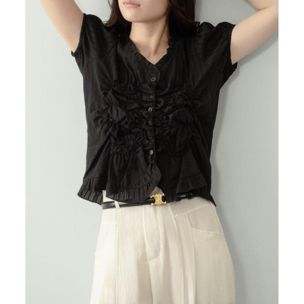ZOZO問い合わせ番号:107917661ショップ:by muni:r，バイ ムニールブランド:on:nue，オンニュ商品名:【on:nue】[着用動画あり！] シャーリングパフスリーブブラウス /2026 SS COLLECTIONカテゴ...