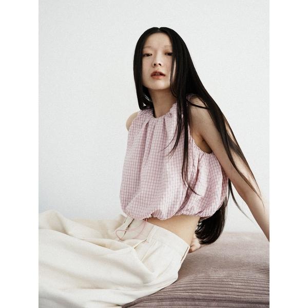 ZOZO問い合わせ番号:107920108ショップ:Katrin TOKYO，カトリーントーキョーブランド:Katrin TOKYO，カトリーントーキョー商品名:drawstring check topsカテゴリ:トップス>キャミソー...