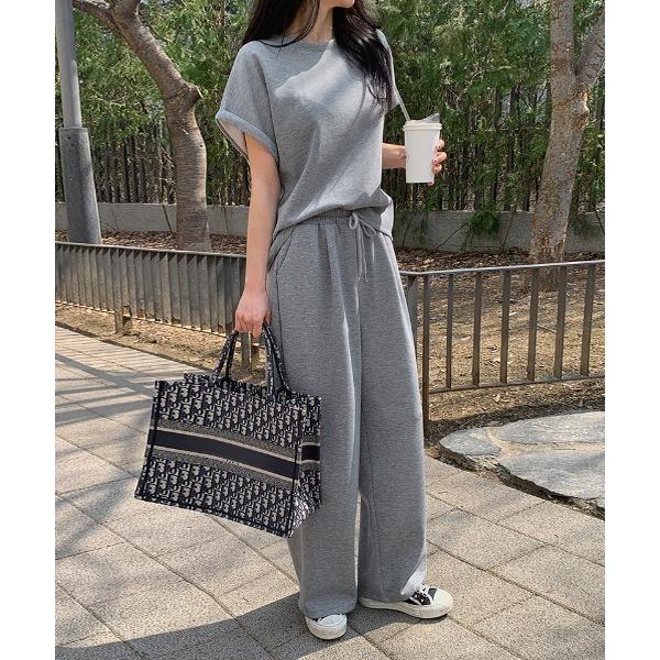 ZOZO問い合わせ番号:107920220ショップ:Ada.，エイダブランド:COCOMOMO，ココモモ商品名:ポンチスウェットセットアップ 半袖 スウェット トップス ワイド パンツ 上下 セット セットアップ カジュアル ポンチ 半袖ス...