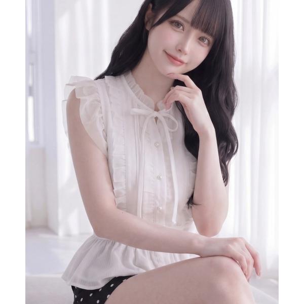 ZOZO問い合わせ番号:107920339ショップ:tocco closet／&amp;. NOSTALGIA，トッコ　クローゼット　／　アンドドットノスタルジアブランド:Suyunn，スユン商品名:リボン付きパール釦チュールフリルペプラム...