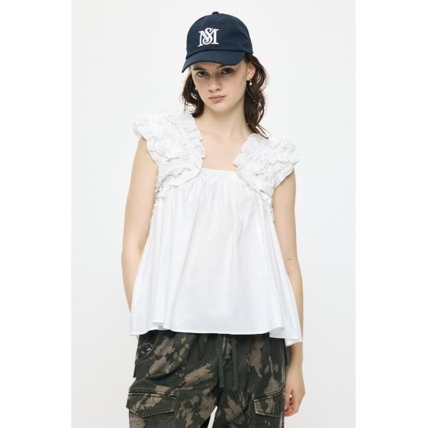ZOZO問い合わせ番号:107957467ショップ:MOUSSY，マウジーブランド:MOUSSY，マウジー商品名:【EC限定カラー：ブラック系その他】SHOULDER FRILLS トップスカテゴリ:トップス>シャツ/ブラウスブランド...