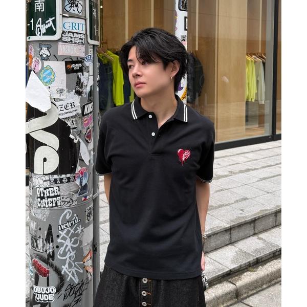 ZOZO問い合わせ番号:107957747ショップ:IF Div.，アイエフディビジョンブランド:ADAMASTE，アダマスト商品名:Skeleton Heart Logo Polo Shirt - スケルトンハートロゴポロシャツカテゴリ:...
