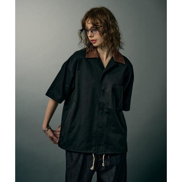 ZOZO問い合わせ番号:107957753ショップ:epnok，エプノックブランド:WETTEMPT，ウィテンプト商品名:FAUX SUEDE COLLAR TWILL S/S SHIRT / フェイクスエードカラーツイルS/Sシャツカテゴ...