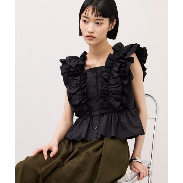 ZOZO問い合わせ番号:107957839ショップ:ADAM ET ROPE'，アダムエロペブランド:ADAM ET ROPE'，アダムエロペ商品名:【サステナブル】・【定番】ペタルフリルブラウスカテゴリ:トップス>シャツ/ブラウスブ...