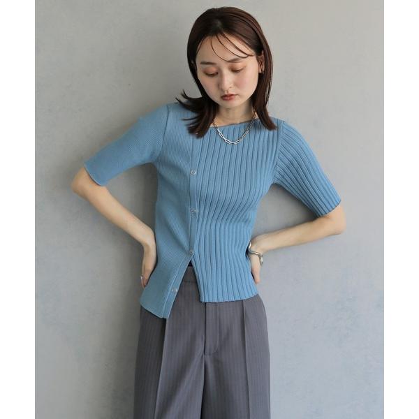 ZOZO問い合わせ番号:107958671ショップ:unit lab，ユニットラボブランド:&amp;g'aime，アンジェム商品名:【＆ｇ'aime 】リブ切替半袖ニット　Ribbed Panel Short-Sleeve Knitカテゴ...