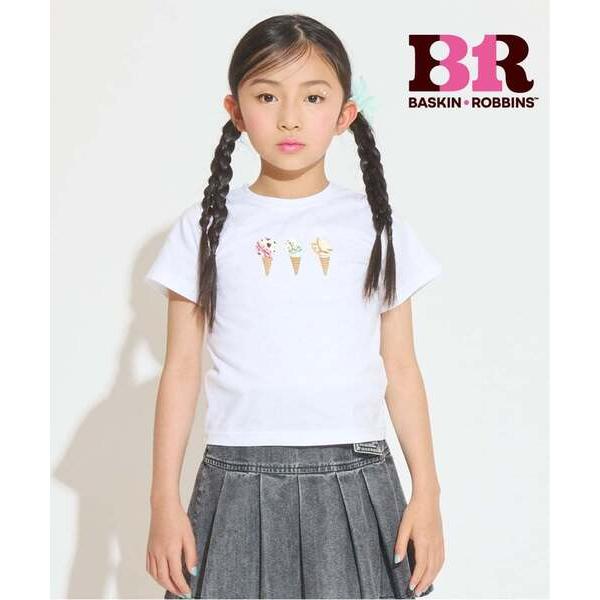 ZOZO問い合わせ番号:107995451ショップ:petit main，プティマインブランド:minimal，ミニマル商品名:【サーティワン アイスクリーム】【接触冷感】フロント刺繍Tシャツカテゴリ:トップス>Tシャツ/カットソーブ...