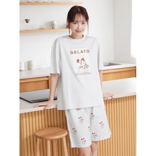 ZOZO問い合わせ番号:107996206ショップ:gelato pique，ジェラート　ピケブランド:gelato pique，ジェラートピケ商品名:【UNISEX】 【接触冷感】HIGH CALORIE柄ハーフパンツカテゴリ:ルームウェ...