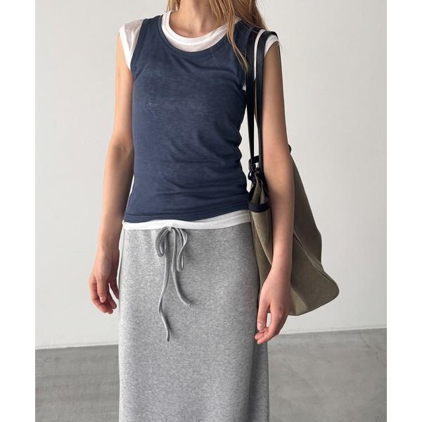 ZOZO問い合わせ番号:107996392ショップ:CANAL JEAN，キャナルジーンブランド:CANAL JEAN，キャナルジーン，El mar，エルマール商品名:El mar　テンセルレイヤードタンクトップカテゴリ:トップス>タ...