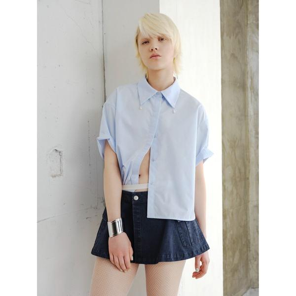 ZOZO問い合わせ番号:107996801ショップ:Prompdo，プロンプドブランド:SOEMIN，ソミン商品名:Purl short sleeve shirt／襟パール付き半袖シャツカテゴリ:トップス>シャツ/ブラウスブランド品番...