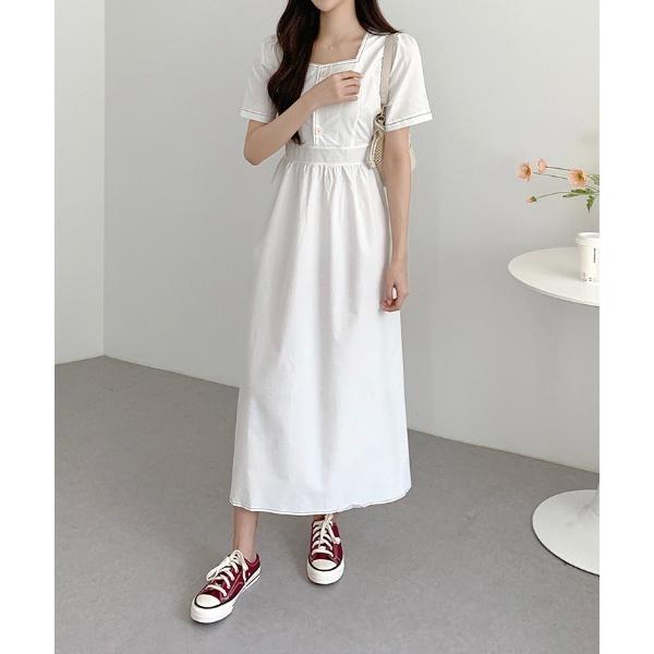 ZOZO問い合わせ番号:107996931ショップ:DOUBLE STEAL，ダブルスティールブランド:LUCPY，ラクピー，＆soiree，アンドソワレ商品名:配色ステッチスクエアネックワンピースカテゴリ:ワンピース/ドレス>ワンピ...