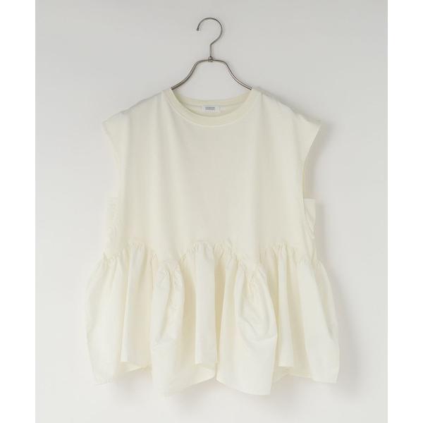 ZOZO問い合わせ番号:107999796ショップ:LOWRYS FARM，ローリーズファームブランド:LOWRYS FARM，ローリーズファーム商品名:ドッキングペプラムノースリーブ　1032148カテゴリ:トップス>Tシャツ/カッ...